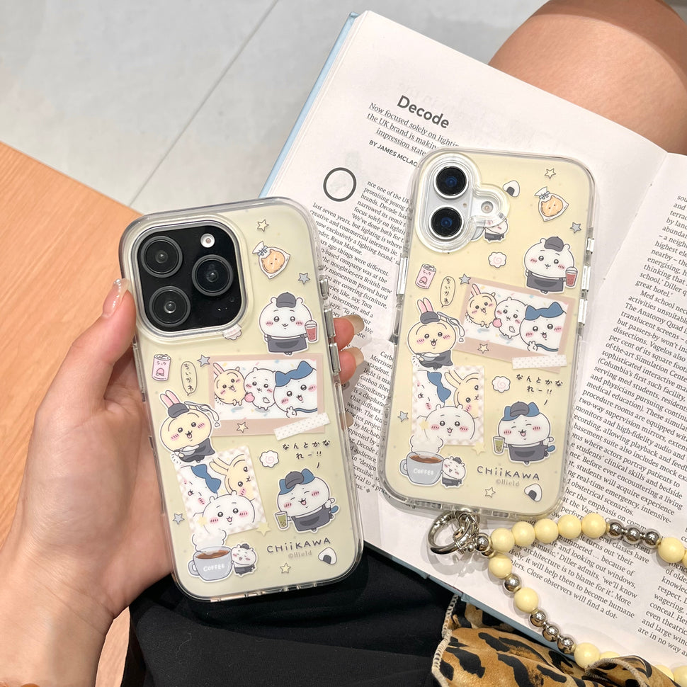 Cute Cartoon iPhone Case with Beaded Strap – Soft Cover – Kalakaar Indiaa