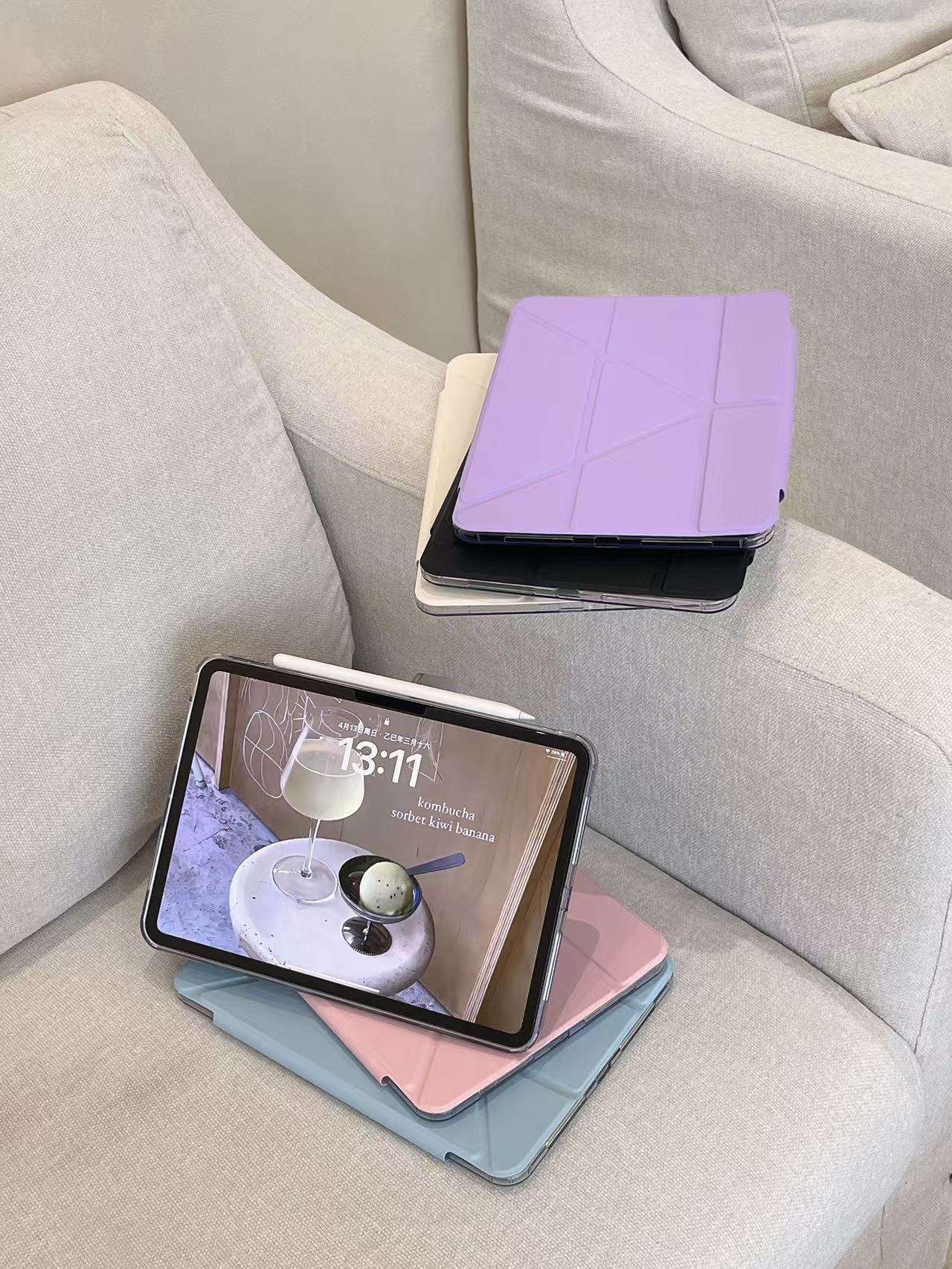 Origami Smart iPad Case – Foldable Magnetic Cover with Pencil Holder ...