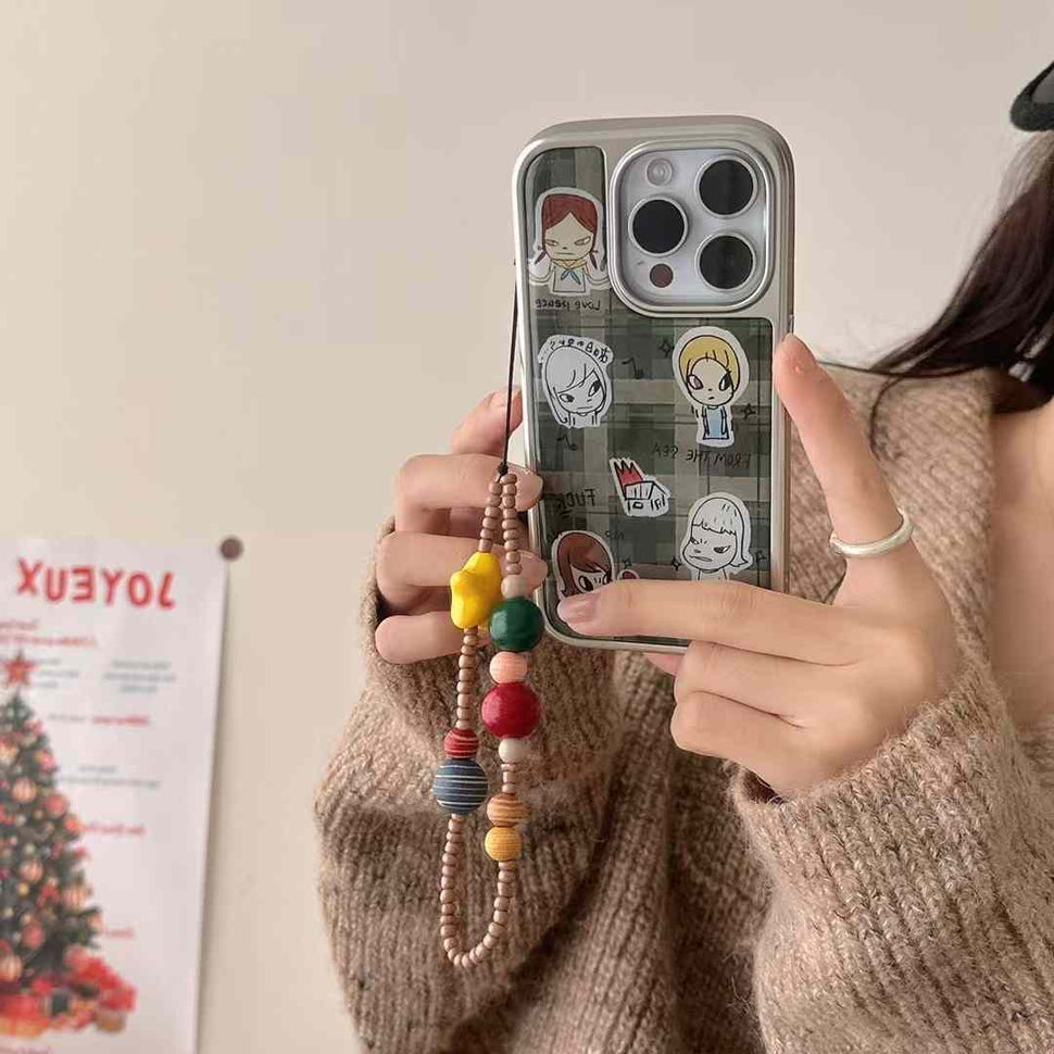 Angry Girls Checkered Case For iPhone With Charm – Kalakaar Indiaa