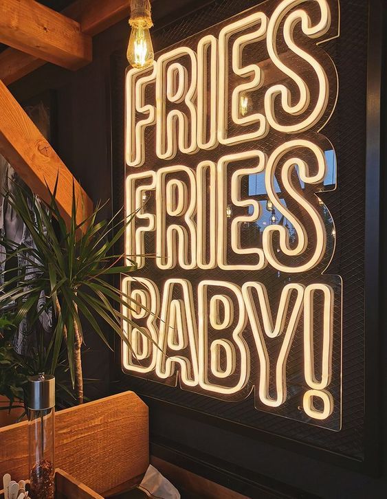 Fries Fries Baby LED Neon Sign – Kalakaar Indiaa
