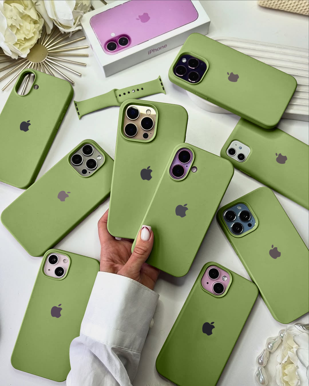 Liquid Silicon iPhone Case - Henna Green – Kalakaar Indiaa