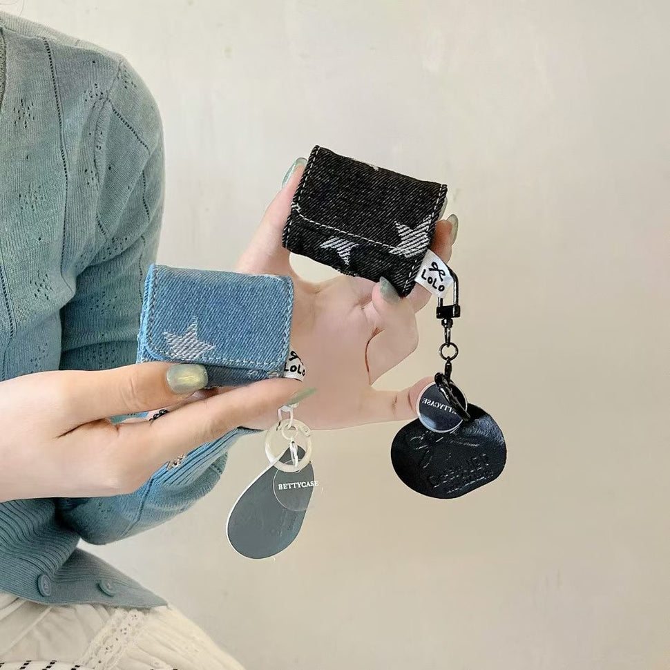 Denim Star AirPods Case with Keychain Clip – Kalakaar Indiaa