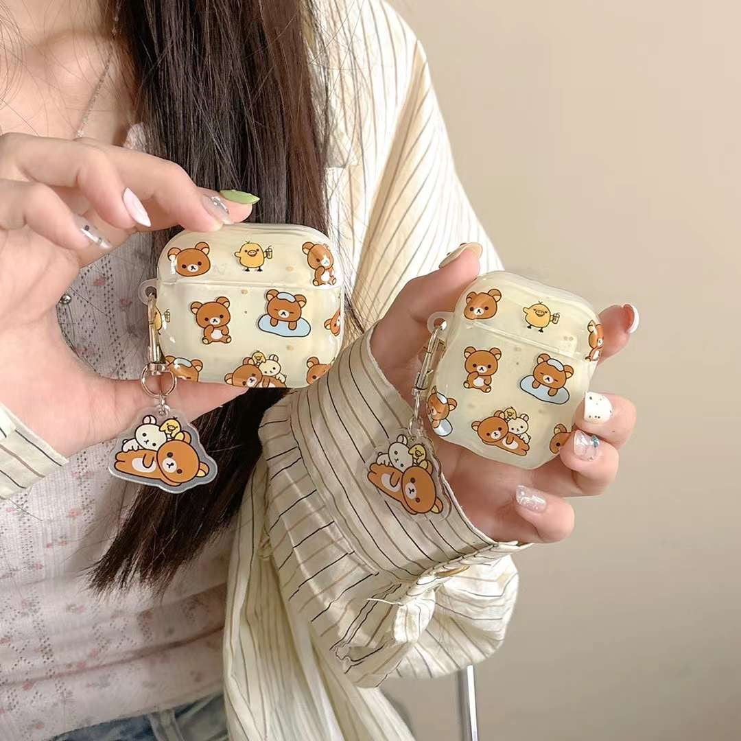 Cute Bear Pattern Silicon Airpod Case – Kalakaar Indiaa