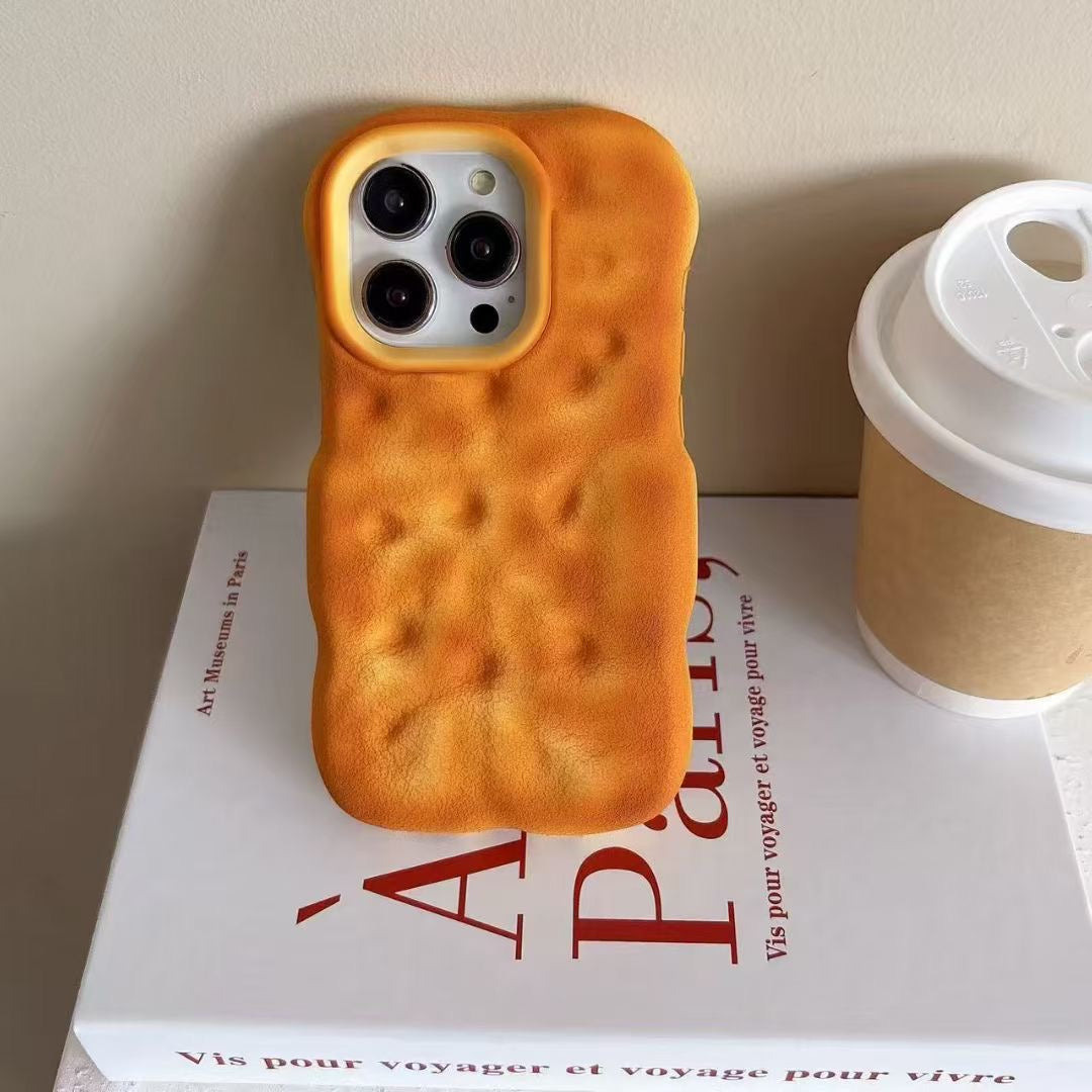 Biscuit Texture iPhone Case – Soft 3D Cookie Style Cover – Kalakaar Indiaa