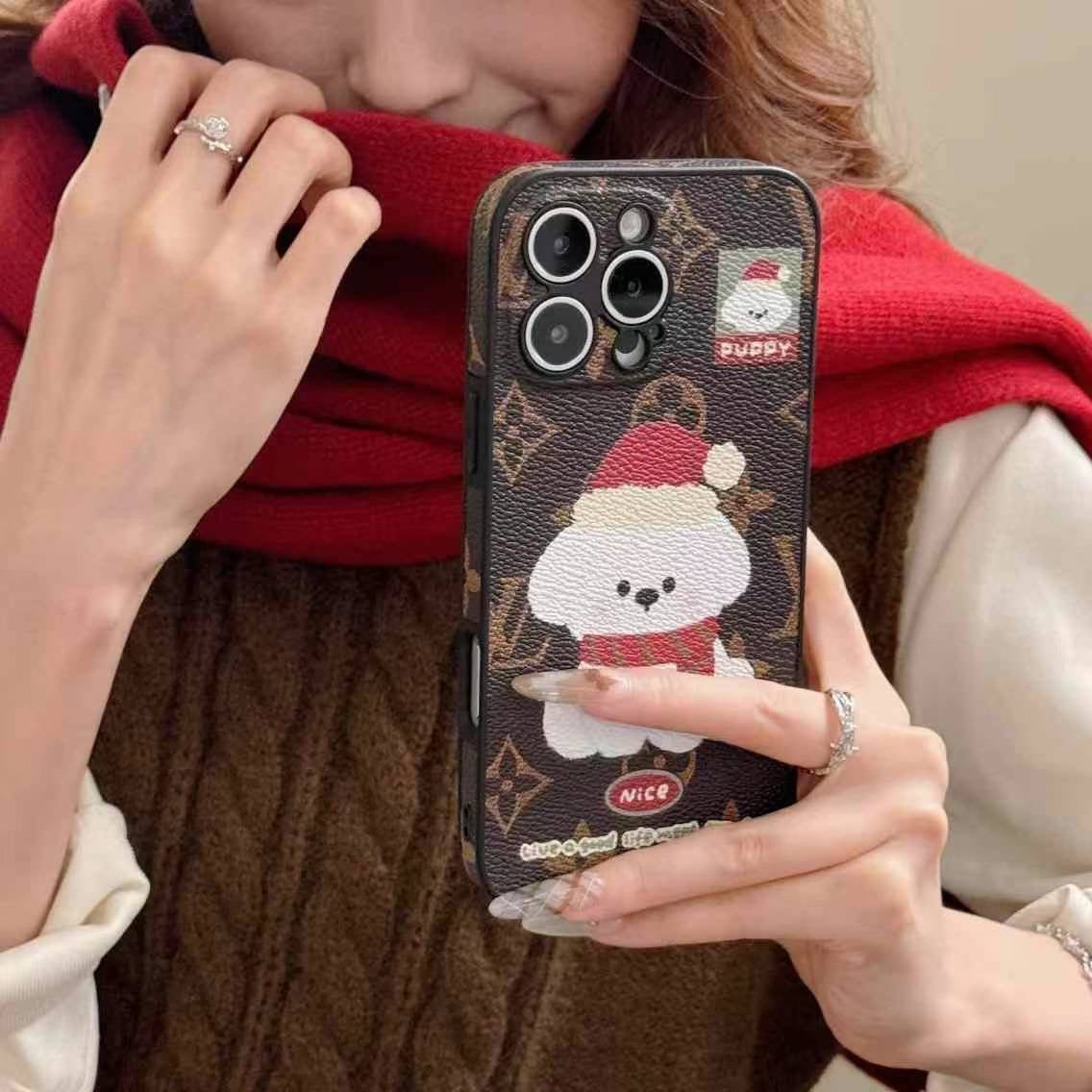 Cute Puppy Luxury Branded Designer Leather Case for iPhone – Kalakaar ...