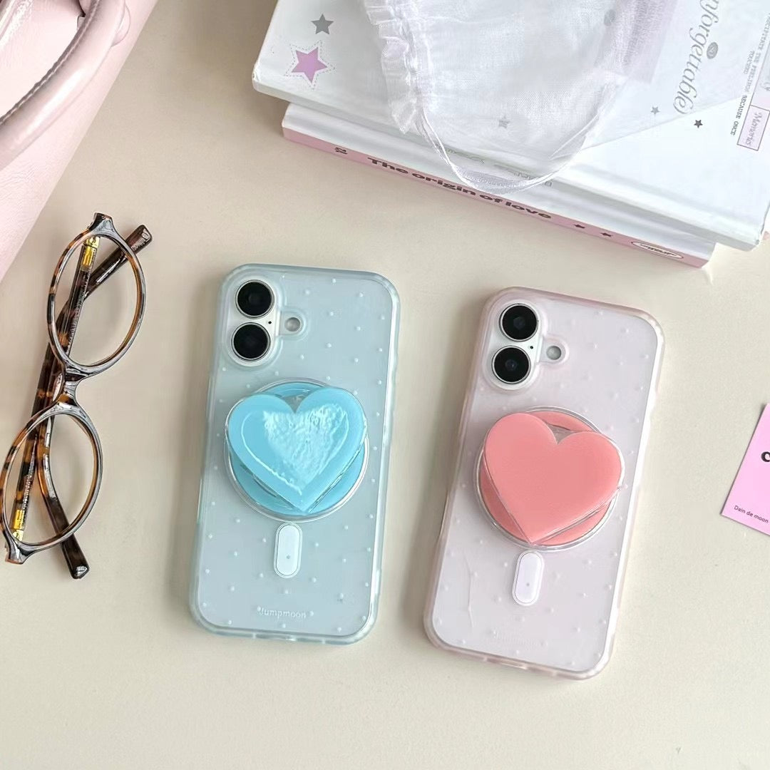 Pastel Color Silicon Magsafe Case For iPhone With Heart Magsafe Holder ...