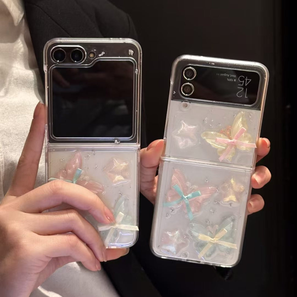 3D Butterfly Bow Samsung Galaxy Z Flip Cover – Kalakaar Indiaa
