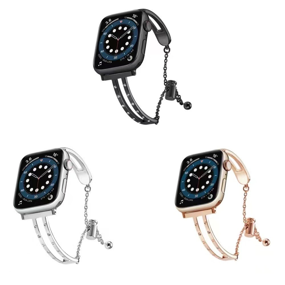 Luxury Slim Metal iWatch Strap – Adjustable Pull-Chain Design ...