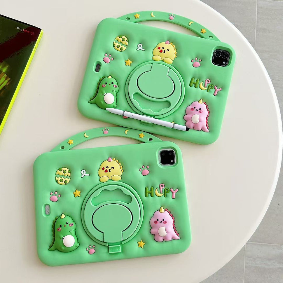 Cute Dinosaur Kids iPad Case with Handle & Stand – Kalakaar Indiaa