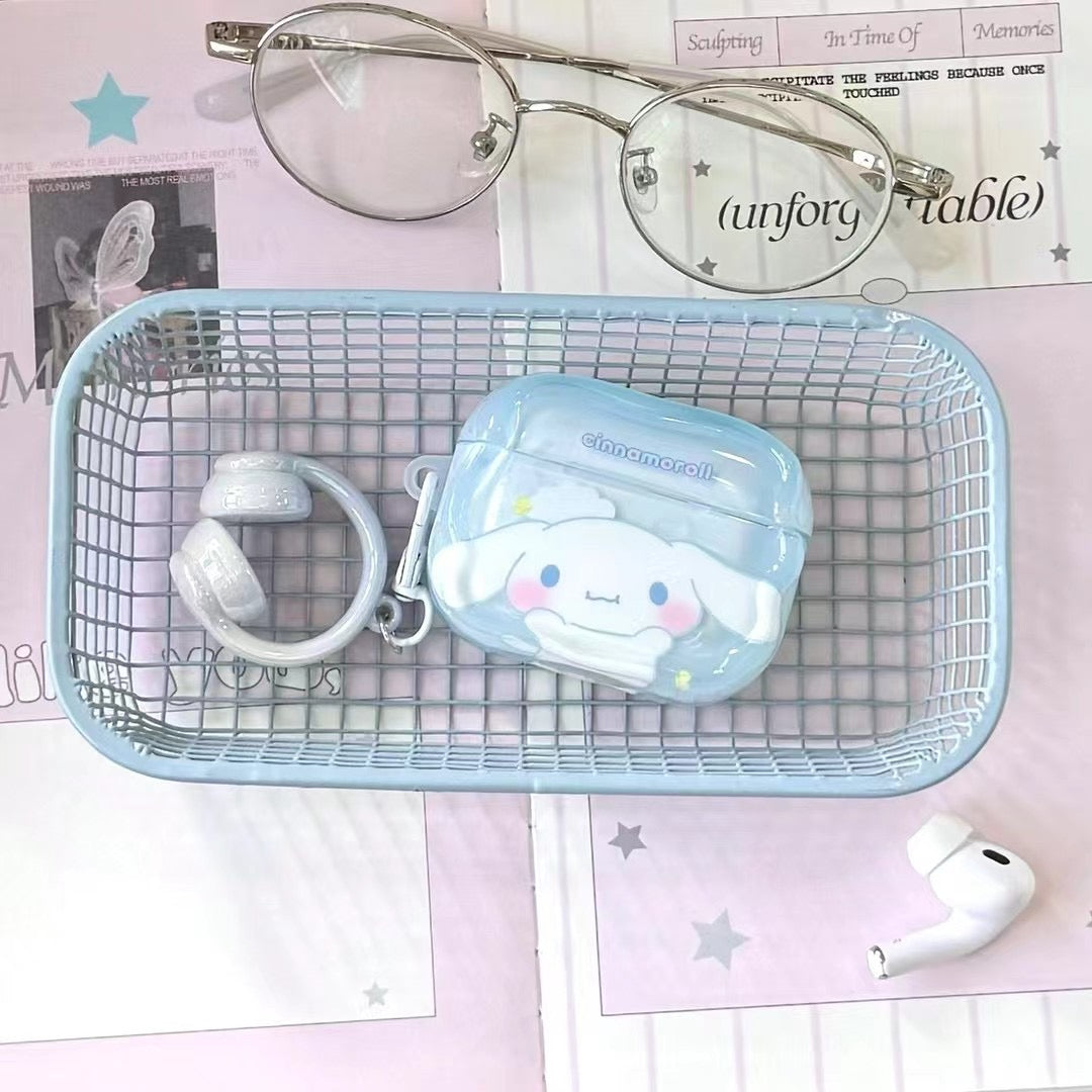 Cute Blue Cartoon Airpod Case With Headphone Charm – Kalakaar Indiaa