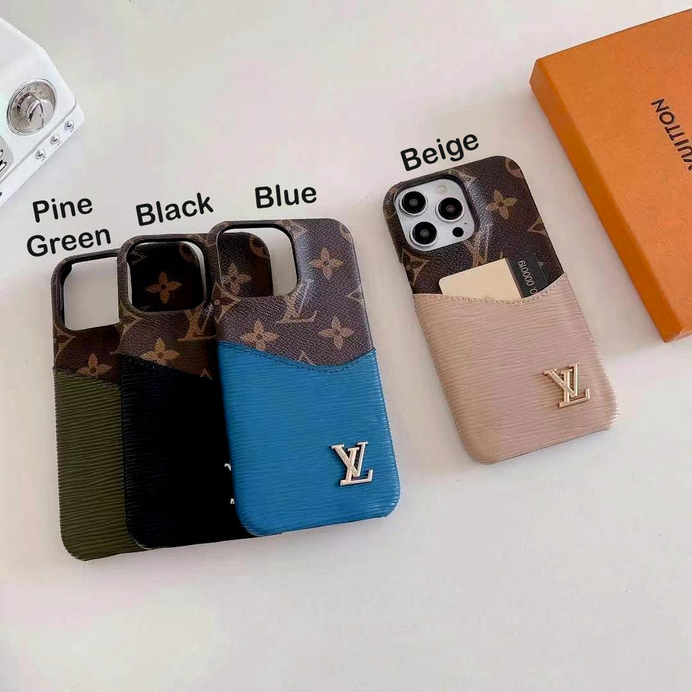 Luxury Branded Leather Monogram Card Holder For iPhone Case – Kalakaar ...