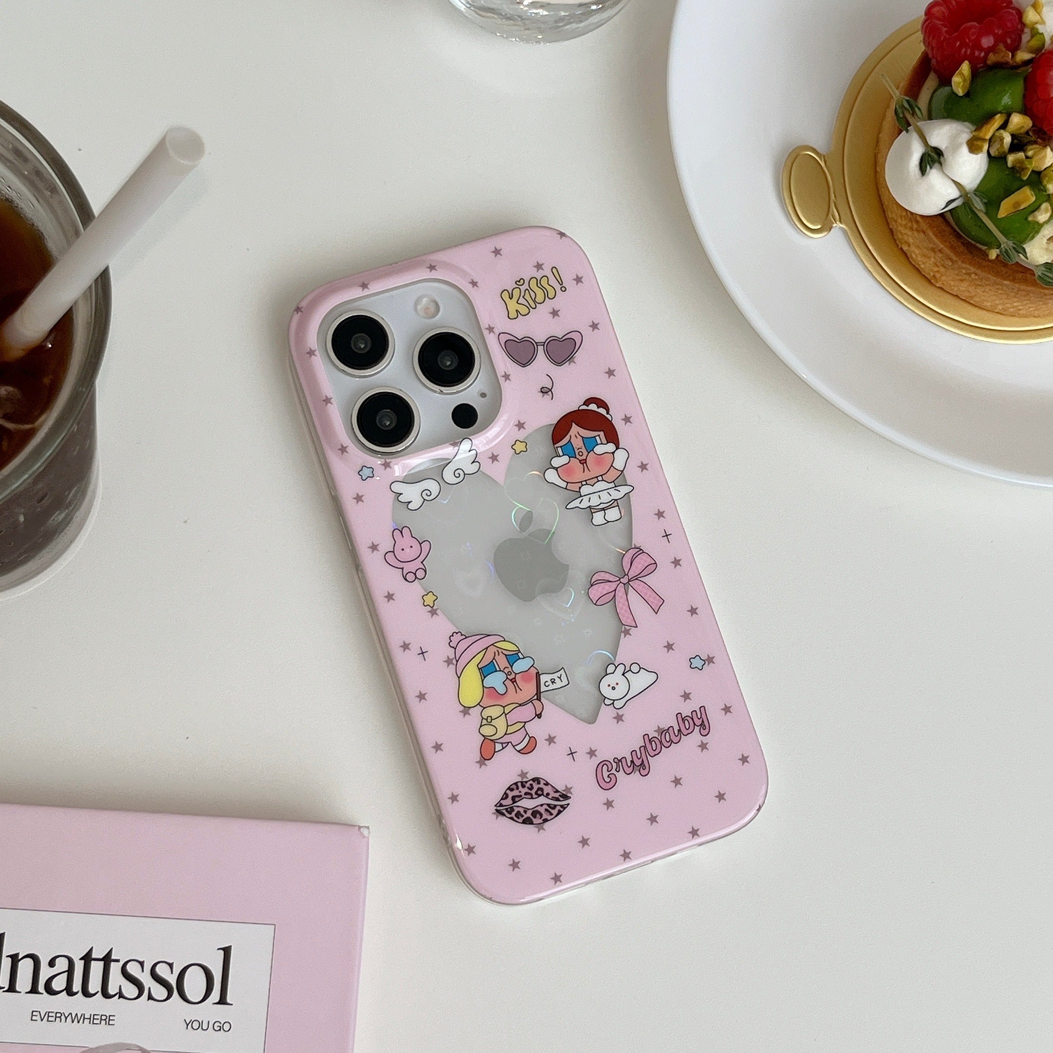 Crying Bay Cartoon iPhone Case – Pink Cute Design – Kalakaar Indiaa
